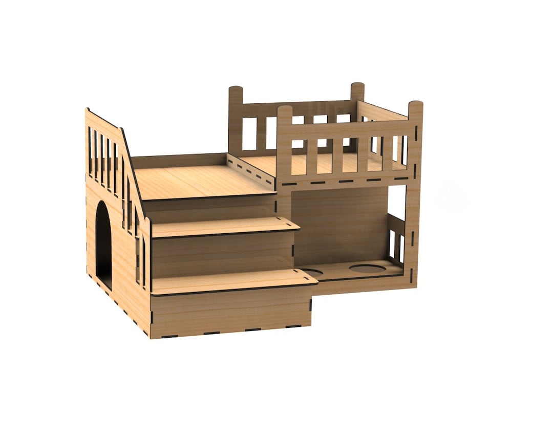 Laser Cut Pet House Wooden Cat and Dog House Model 6 Mm Plan SVG DXF ...