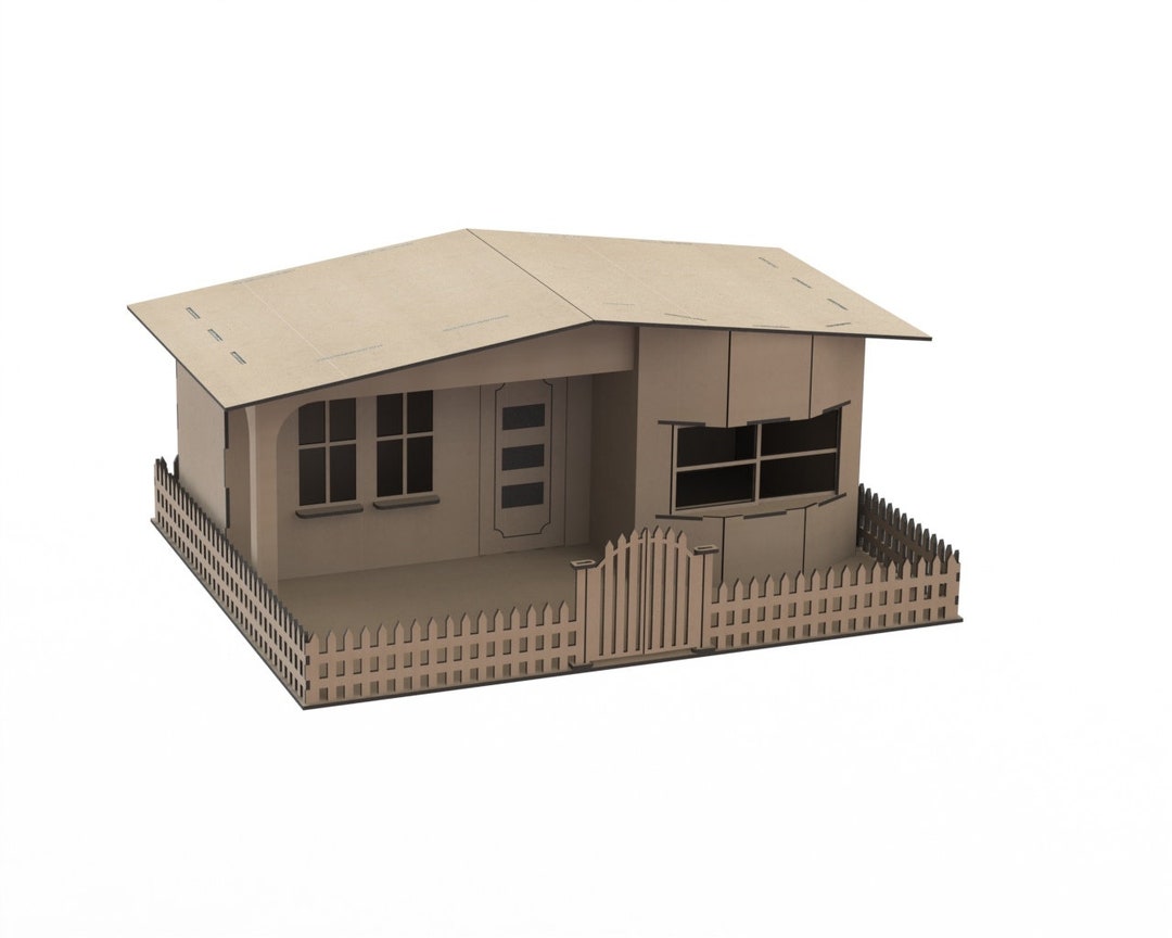 Lasercut Wooden House Model Template 3 Mm Plywood SVG CDR Files - Etsy UK