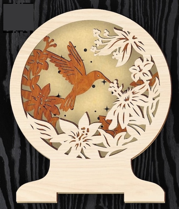 Lasercut Layered Hummingbird 3D Wooden Decoration 3 Layers 4 | Etsy