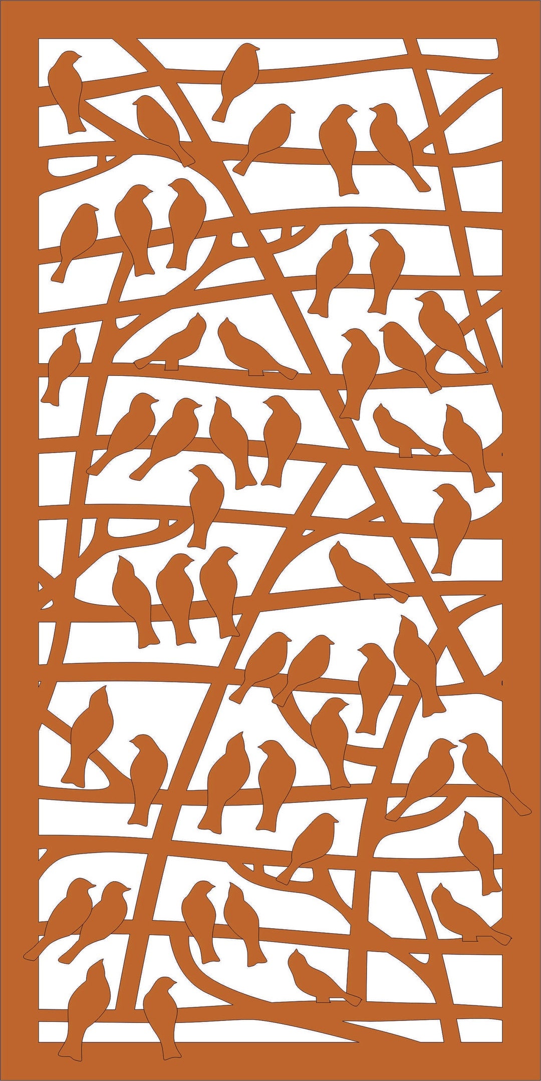 Lasercut Decorative Panel Screen Bird Pattern Model Vector Art ...