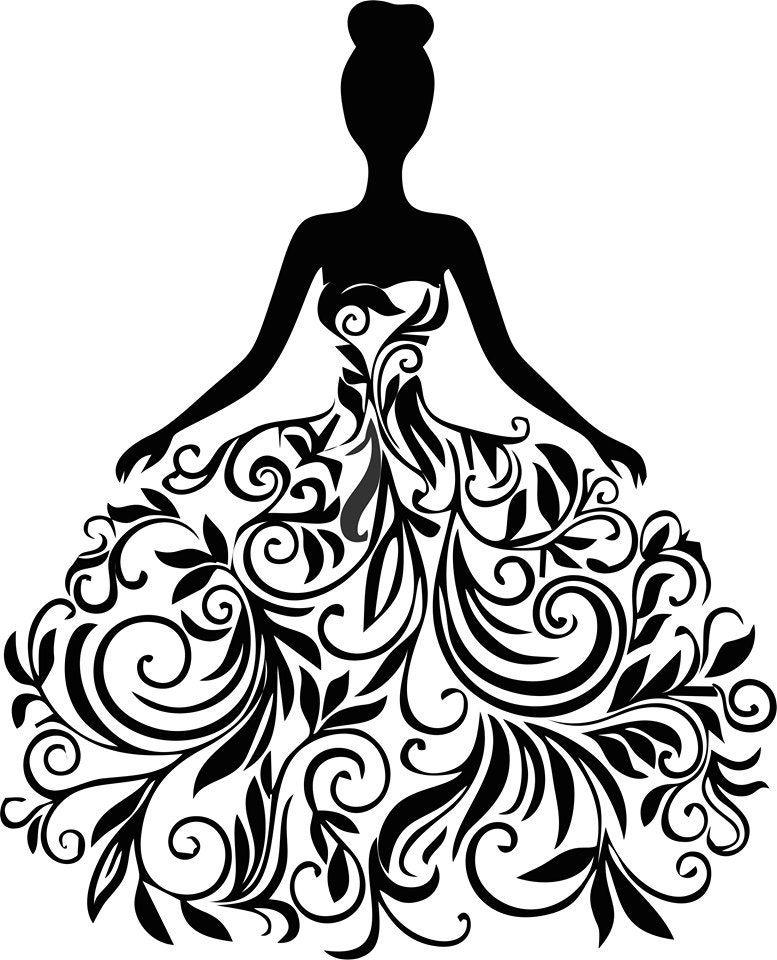 Lasercut Wedding Dress Bridal Gown Vector Art Wall Decoration DXF SVG ...