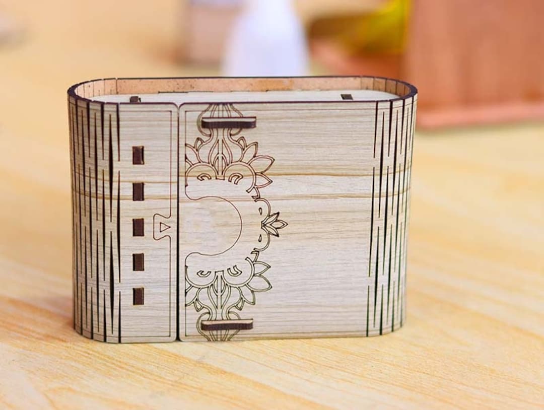 Lasercut Decorative Box Model Wooden Box Design 3 Mm DXF SVG Files - Etsy