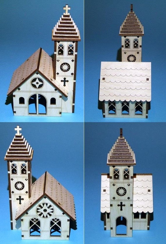 Lasercut Church Model Decorative Wooden 3D Toy Plan 3 Mm SVG - Etsy
