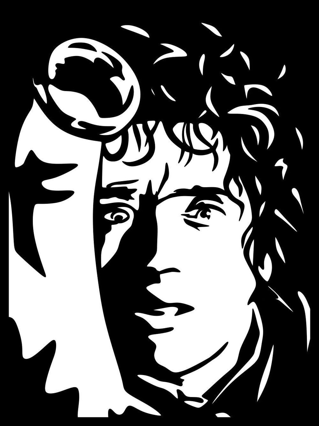 Frodo Baggins Silhouette Design Vector Art Stencil Sticker for ...