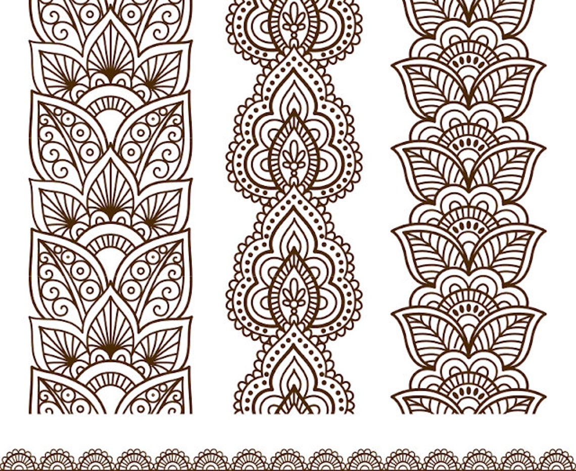 Indian Mehndi Henna Silhouette Illustration Special Design for Sticker ...