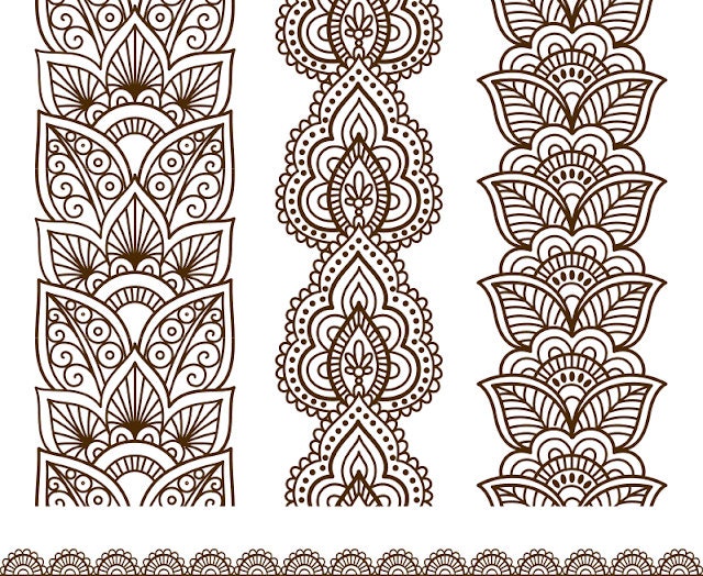 Indian Mehndi Henna Silhouette Illustration Special Design for - Etsy