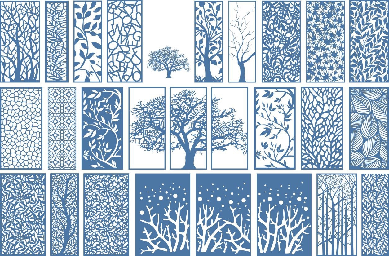Laser Cut 27 Floral Tree Plant Panel Screen Design Pack Vector - Etsy