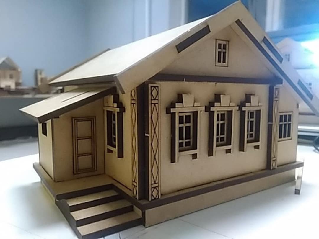Lasercut House Model Decorative Wooden 3D Toy Plan 3 Mm SVG Dxf CDR Ai ...