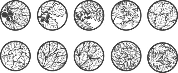 Lasercut Leaf Wall Decoration Vector Art Set 10 Special Design - Etsy