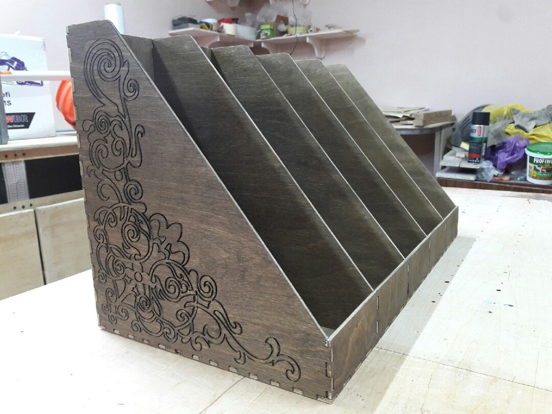 Lasercut Desk Organizer Paper File Holder Plan for Office and Home ...