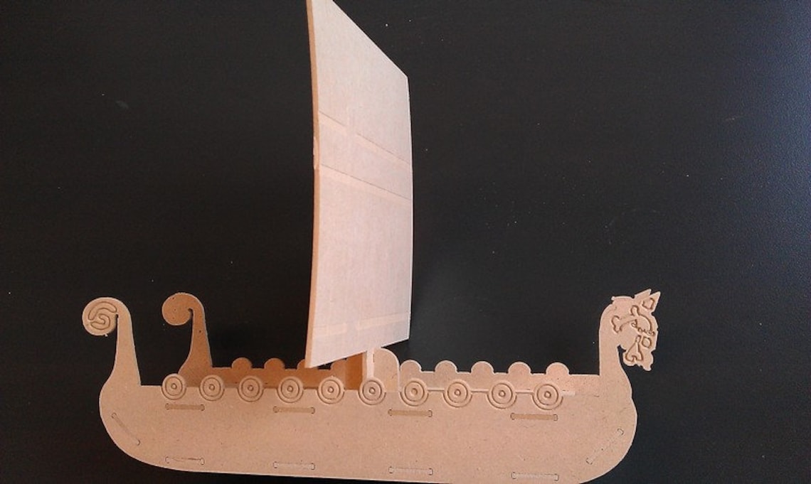 Lasercut Viking Ship Barco Wooden 3D Model 1.5 Mm SVG DXF Files CNC ...