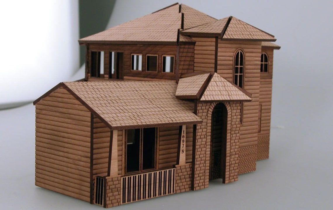 Lasercut Wooden Architectural House Model 3D Puzzle 0.12" SVG CDR Files ...