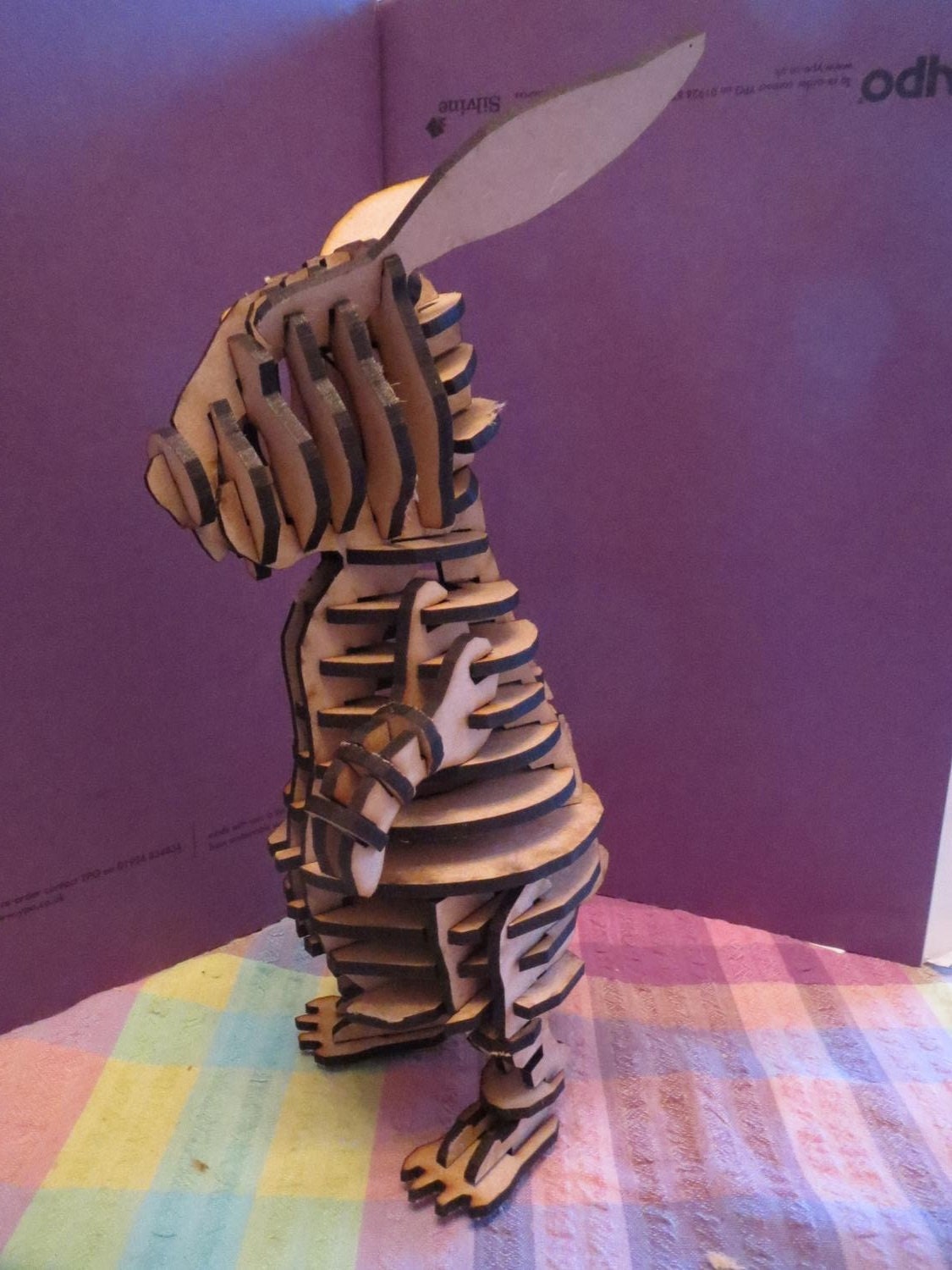 Laser Cut Rabbit Model 4mm Wooden 3D Animal Puzzle Template SVG CDR DXF ...