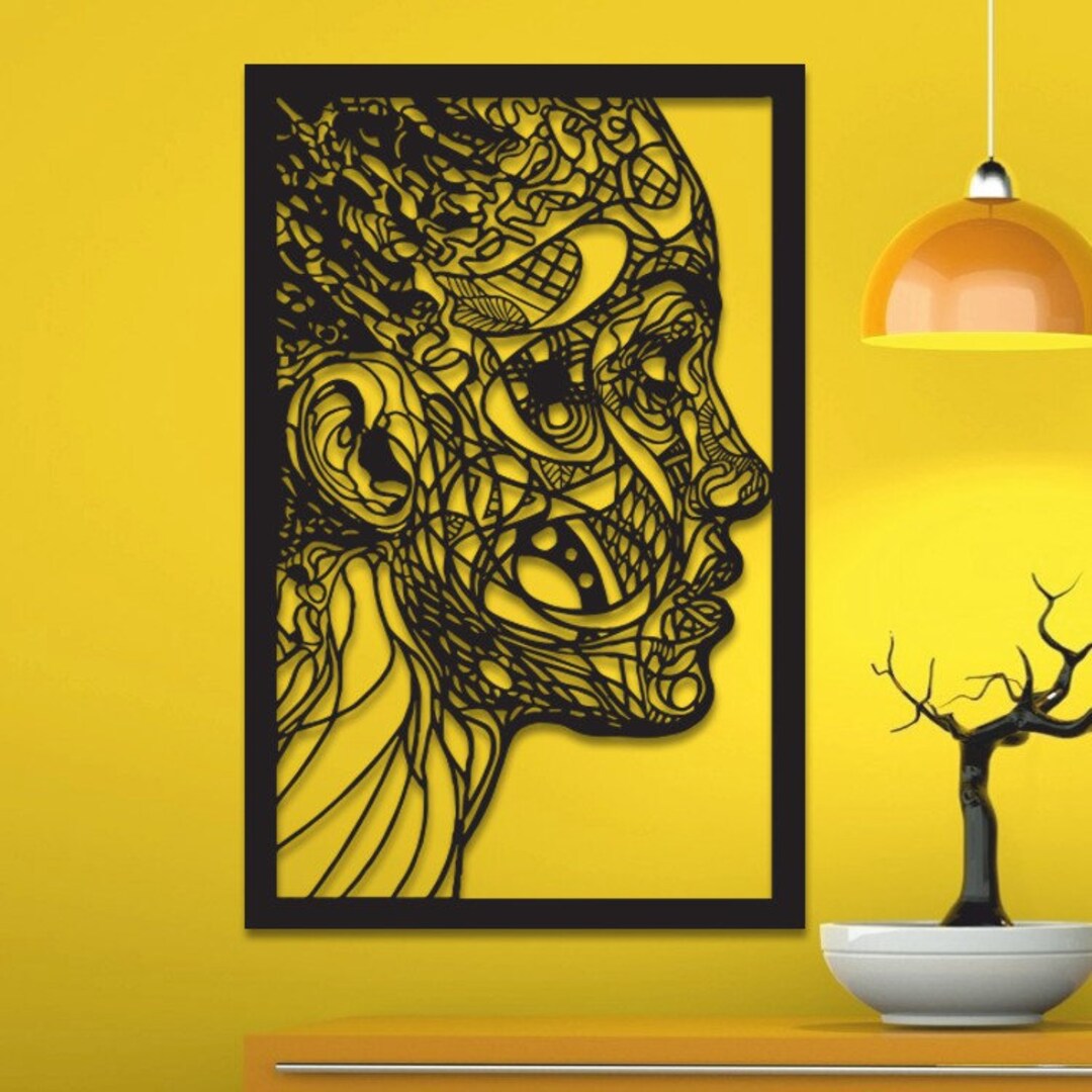 Lasercut Human Woman Wall Decoration Wooden Metal Vector Art Cnc Cut Ai ...