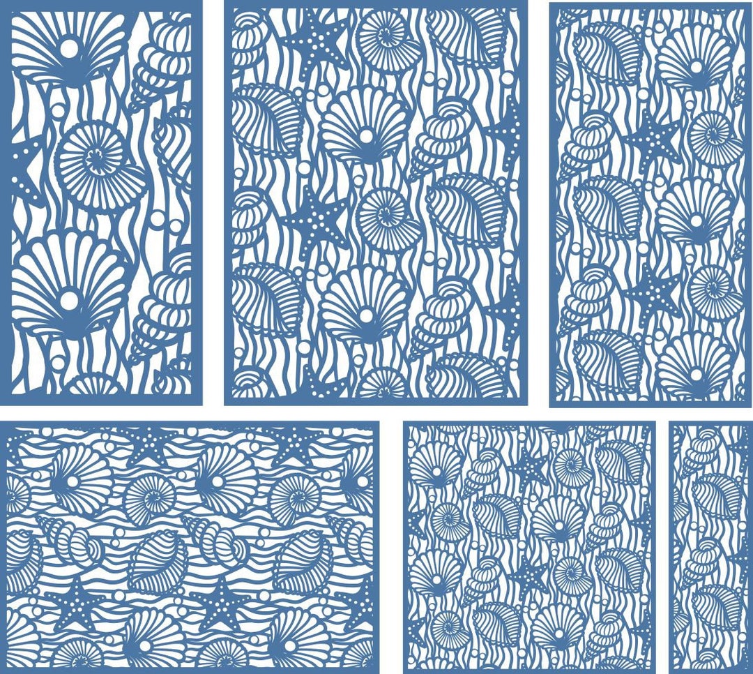 Laser Cut Nautical Panel Screen Design Pack Vector Art Set Cnc Router ...