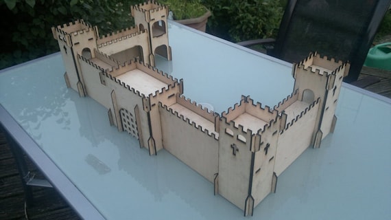 Lasercut Castle Model 3.5mm Wooden Plywood 3D Toy Plan SVG CDR | Etsy
