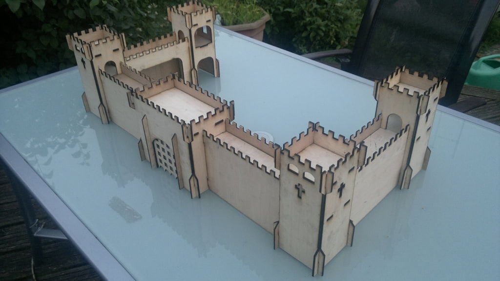 Lasercut Castle Model 3.5mm Wooden Plywood 3D Toy Plan SVG CDR DXF ...