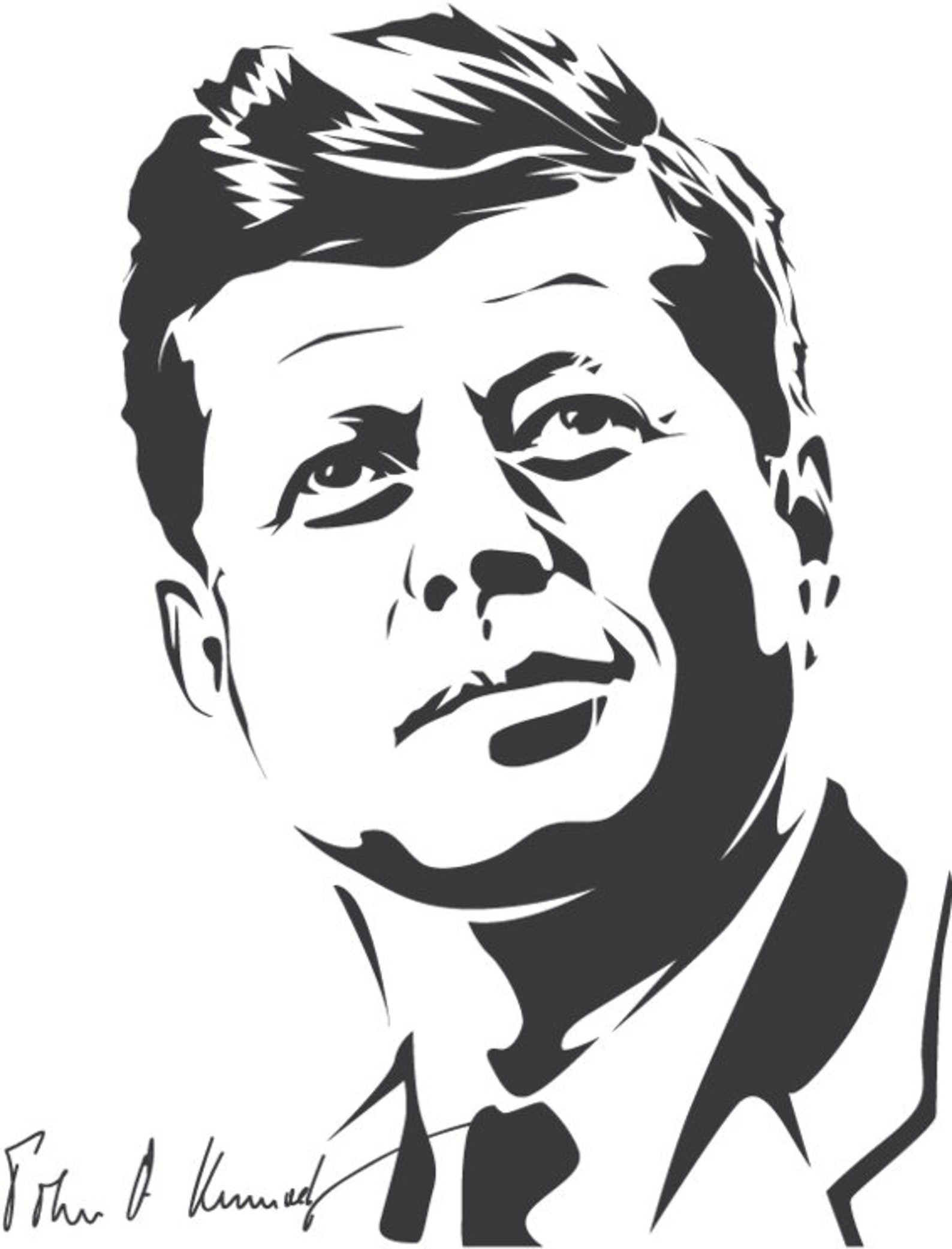 Laser Cut John F Kennedy Silhouette Design Vector Art Stencil Sticker ...