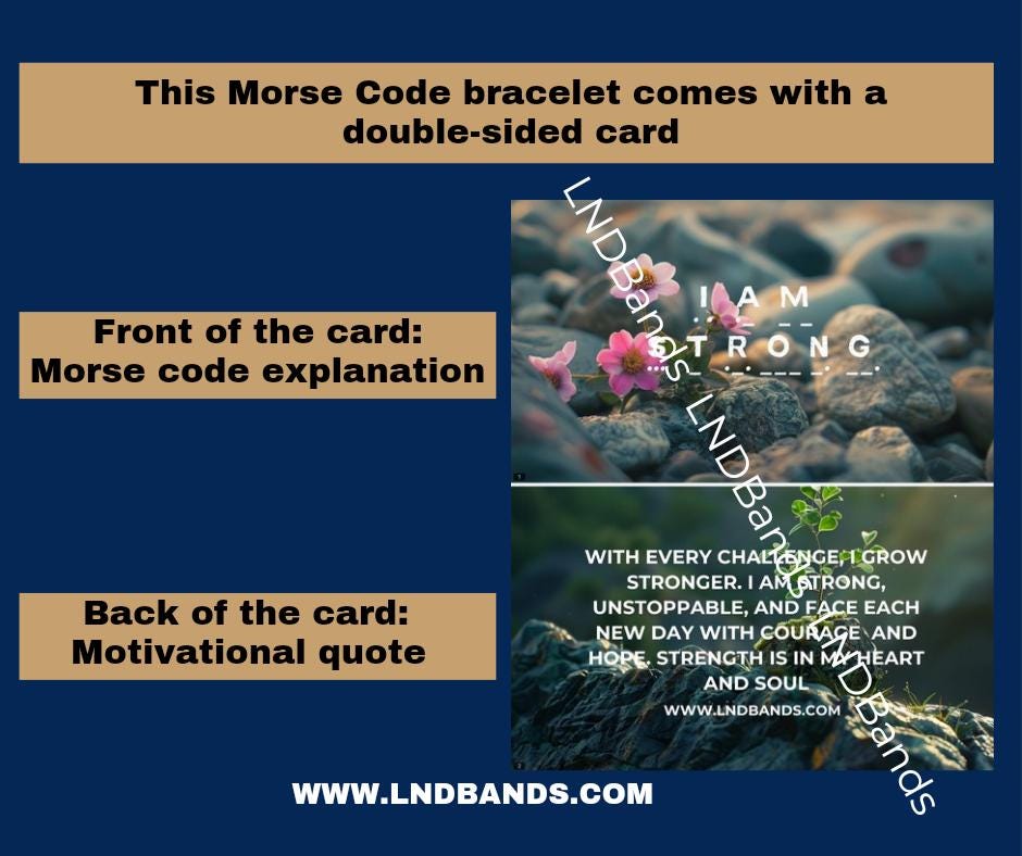 Morse Code I AM STRONG Picasso Jasper Hematite Adjustable Bracelet ...
