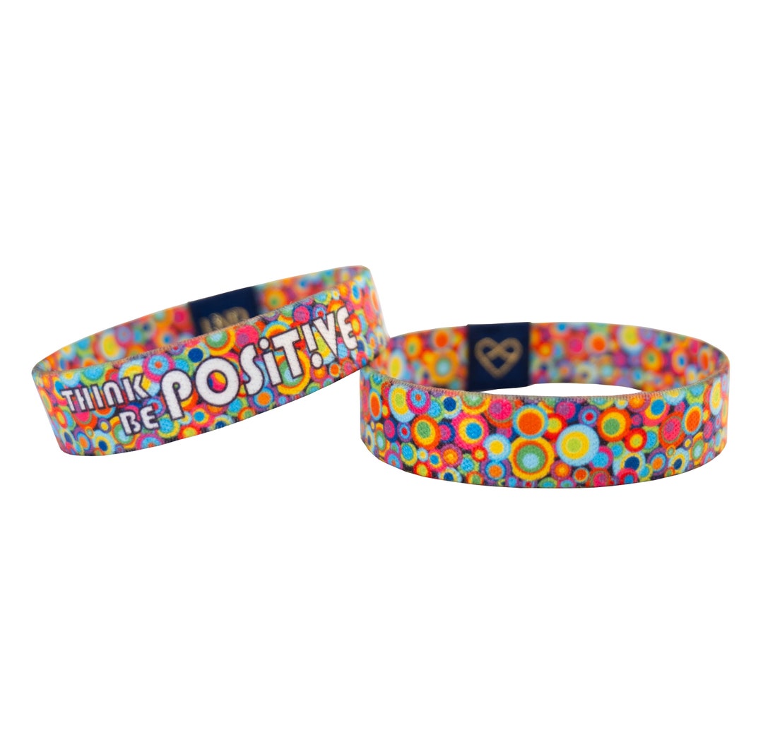 Think Positive Elastic Wristband Inspirational Double Sided - Etsy