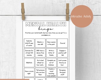 Mental Health Bingo - Etsy