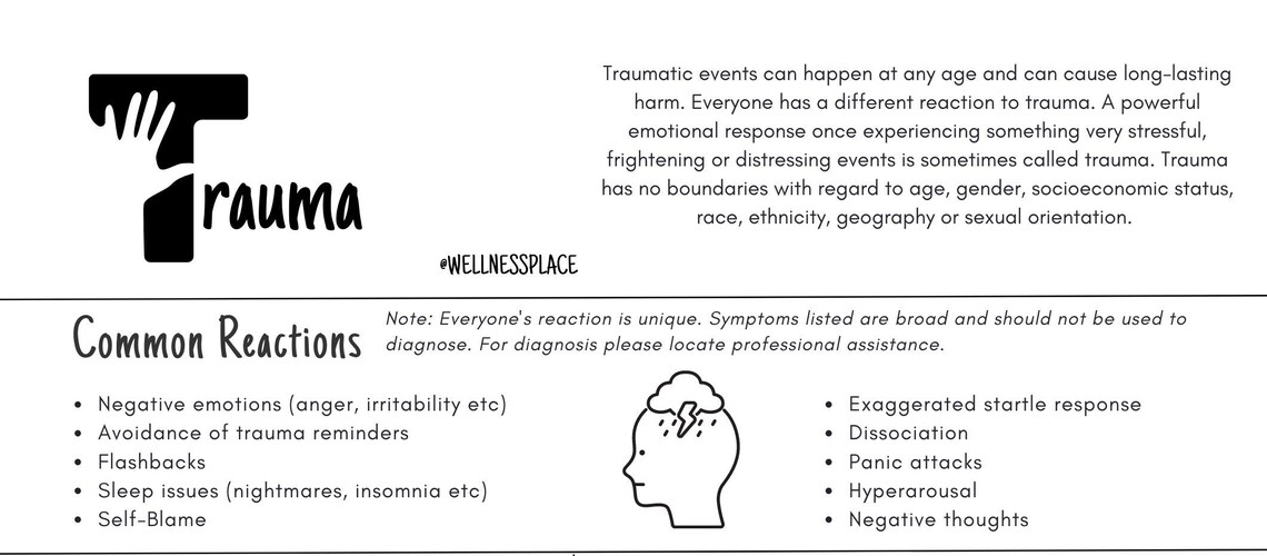 Trauma Cheat Sheet, Trauma Information Sheet, Trauma Informed - Etsy Canada