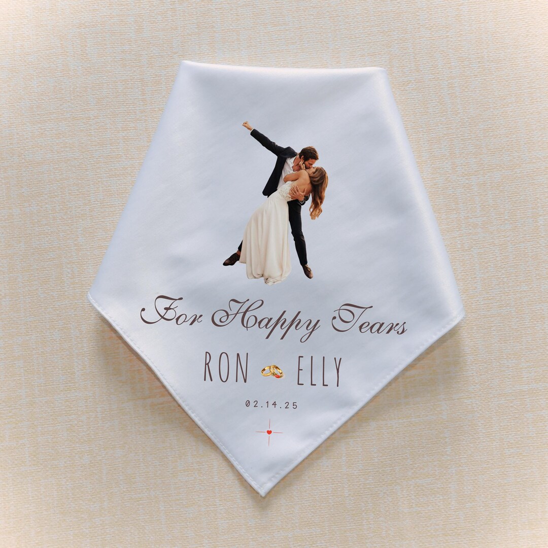 Personalized Photo Wedding Handkerchief: Custom Bride & Groom Keepsake ...