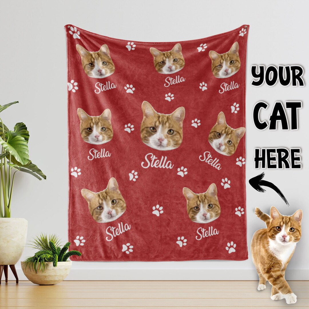 Custom Cat Photo Blanket: Personalized Pet Lover Gift - Etsy