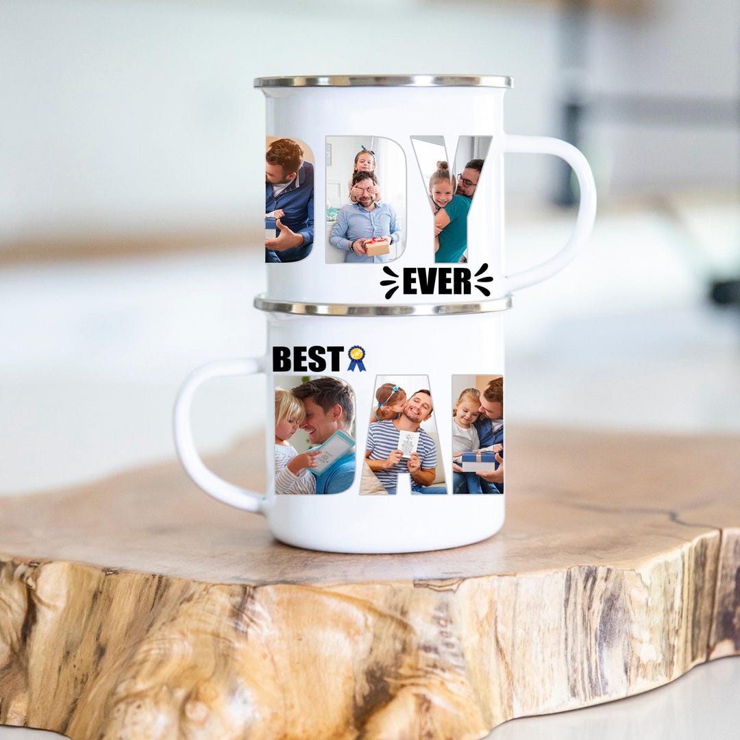 Best Daddy Ever Mug, Custom Father Day Cup, Personalized Photo Collage ...