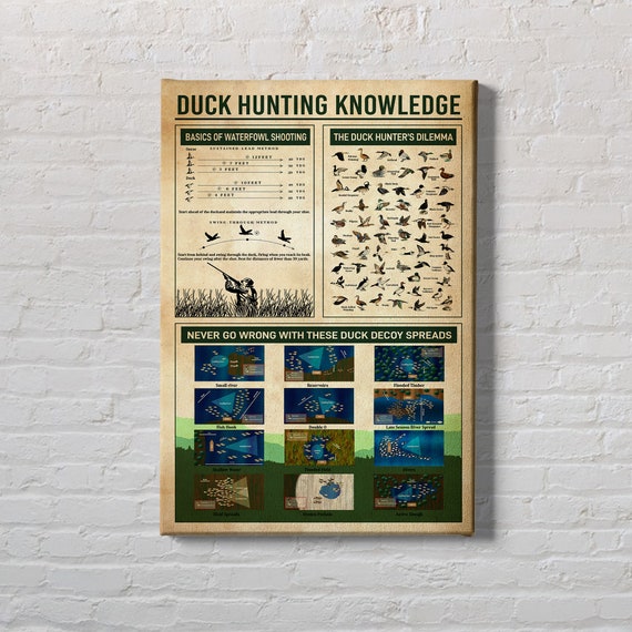 Duck Hunting Knowledge Poster Vintage Duck Hunting Canvas - Etsy