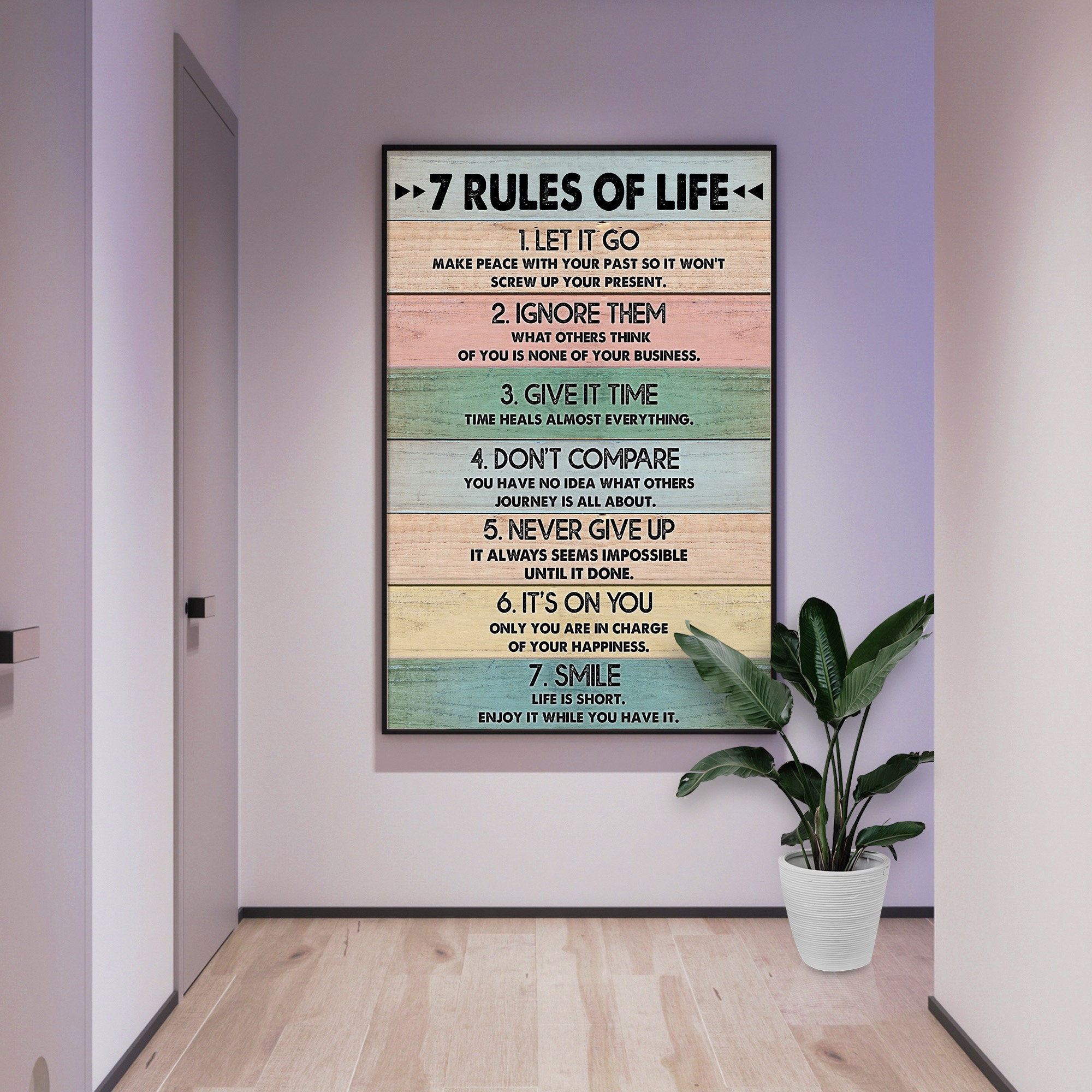 7 Rules of Life Poster: Inspirational Wall Decor (digital File) - Etsy