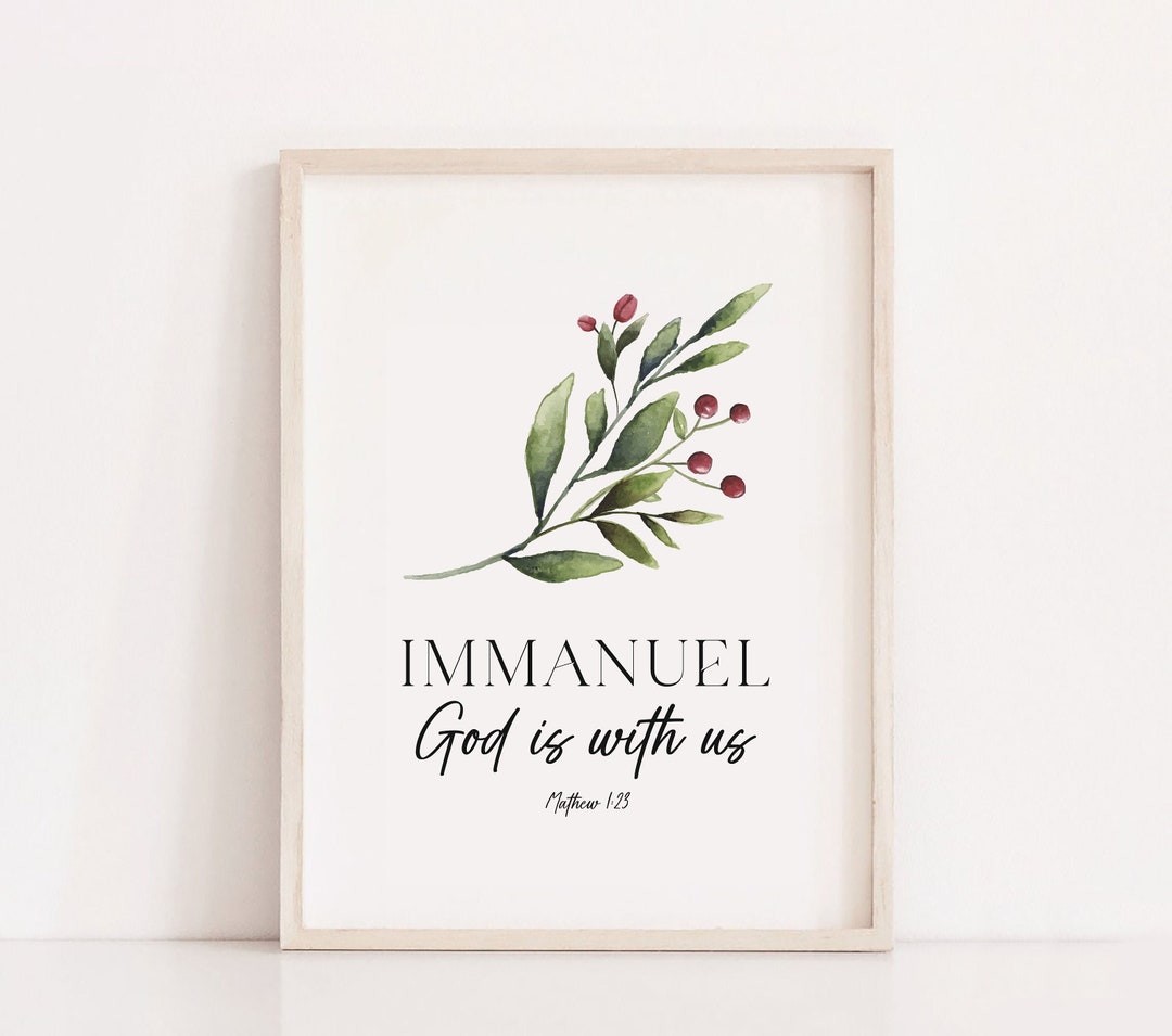 Emmanuel God With Us, Digital Print Download, Christmas Crown Decor ...