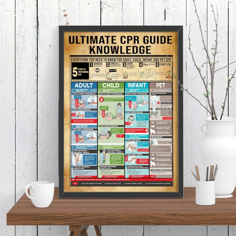 The Ultimate CPR Guide Canvas CPR Knowledge Poster Medical - Etsy