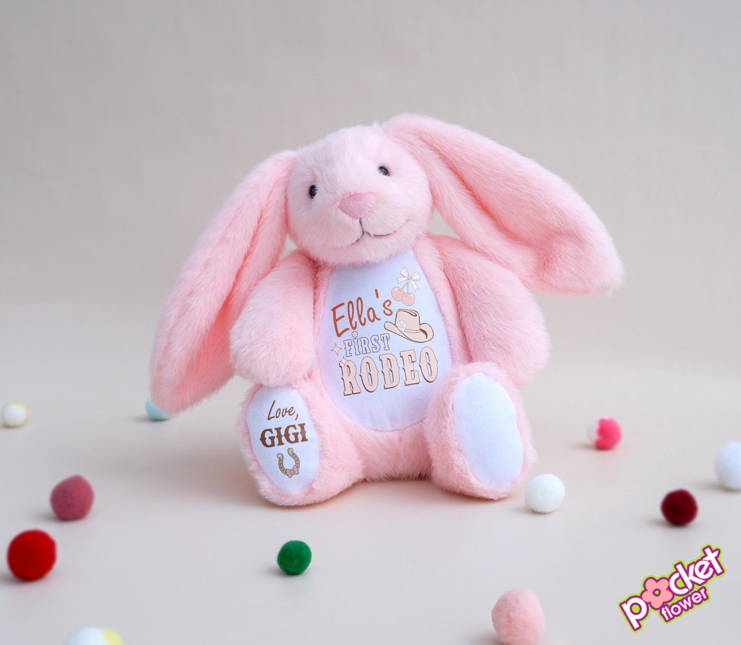 Personalized Cowgirl Bunny: First Rodeo Stuffed Rabbit Gift - Etsy