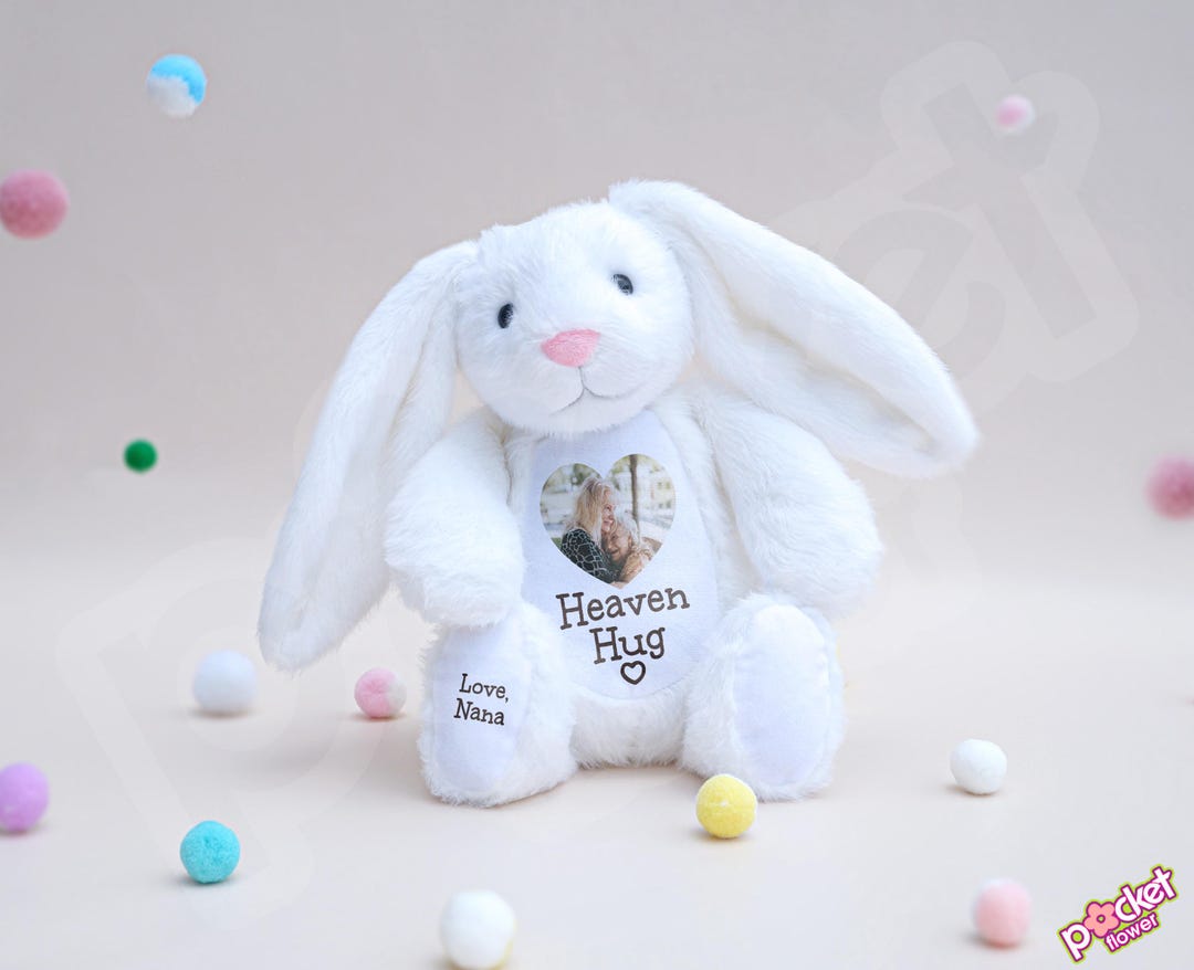 Personalized Memorial Bunny: Heaven Hug Photo Keepsake - Etsy