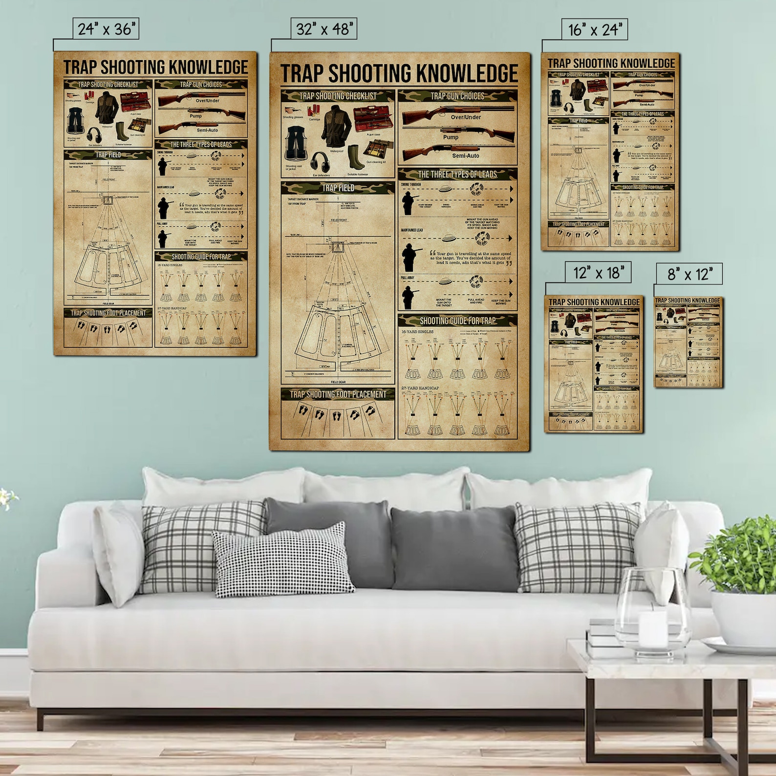 Trap Shooting Poster, Trap Shooting Canvas, Trap Shooting Rules Print ...