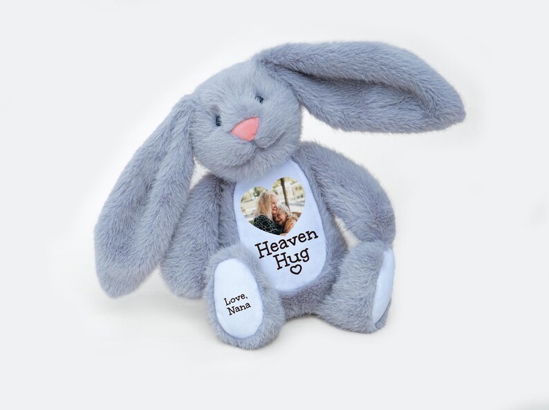 Personalized Memorial Bunny: Heaven Hug Photo Keepsake - Etsy