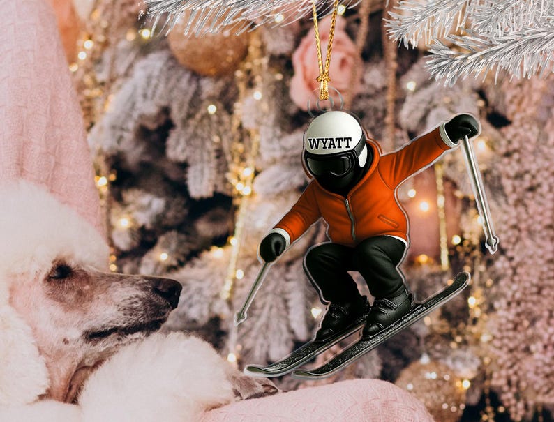 Personalized Skiing Shaped Ornament, Gift for Skiing Lovers, Gift for ...