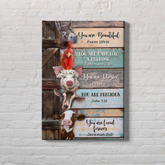 God Says You Are Canvas Farm Animals Canvas Jesus Christ - Etsy