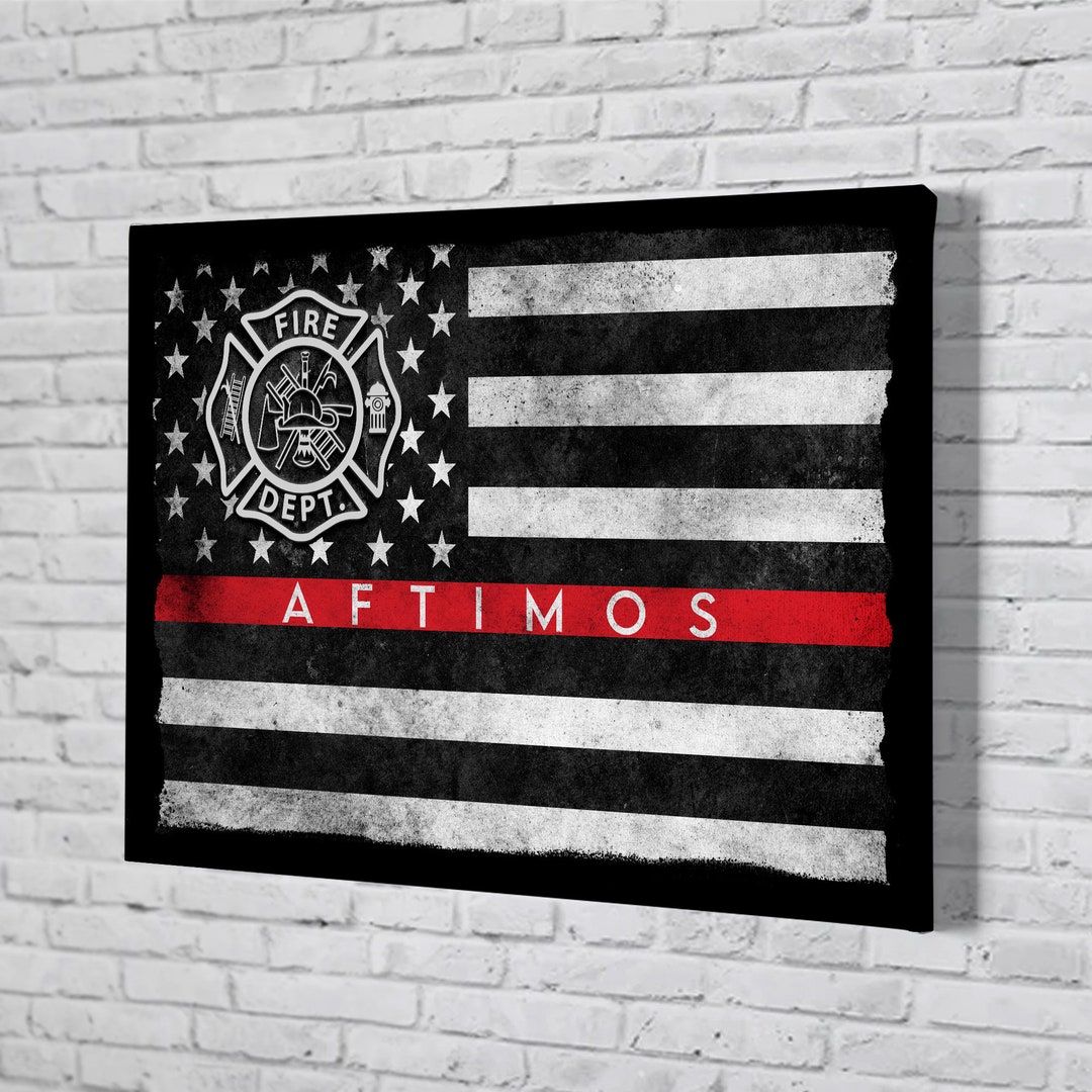 Personalize Firefighter Canvas, Firefighter Gifts, Custom Firefighter ...