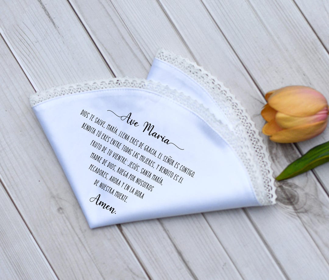 Ave Maria Spanish Handkerchief, Mother's Day Remembrance Gift - Etsy