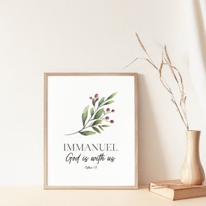 Emmanuel God With Us, Digital Print Download, Christmas Crown Decor ...