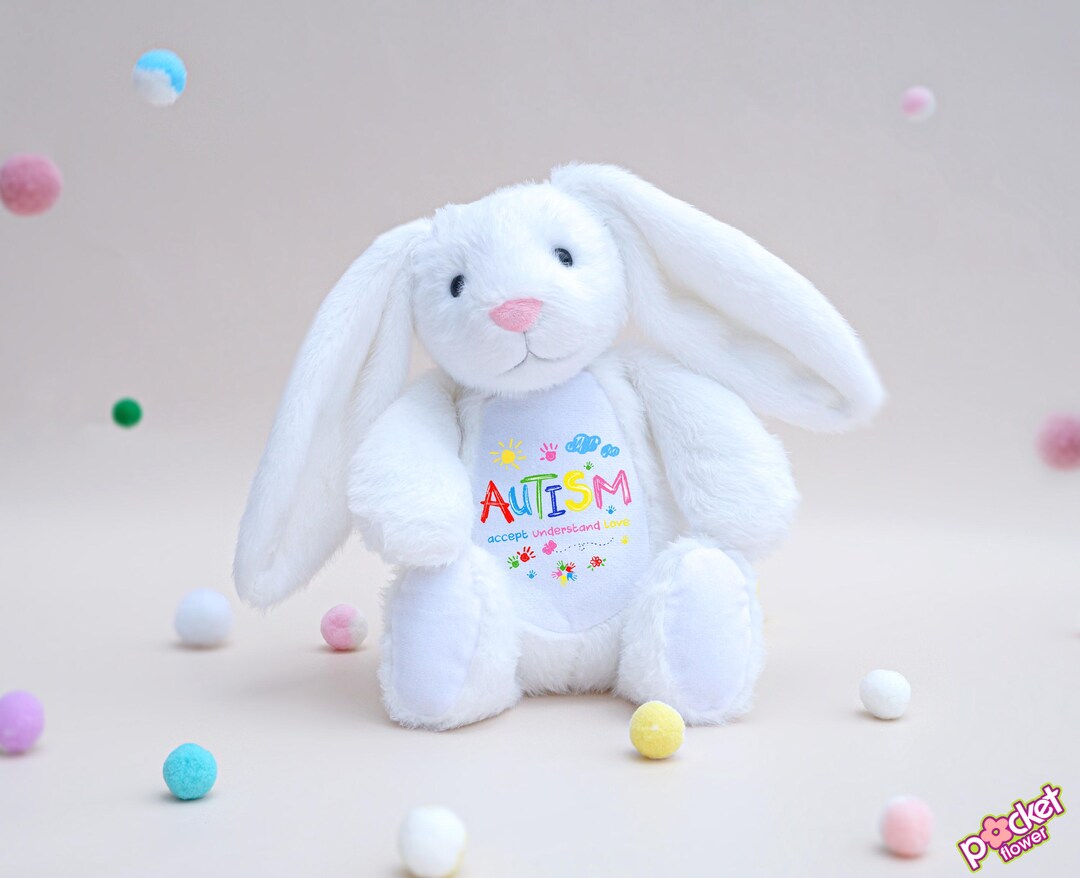 Brushstroke Autism Bunny, Autism Awareness Bunny, Autism Puzzle Pieces ...