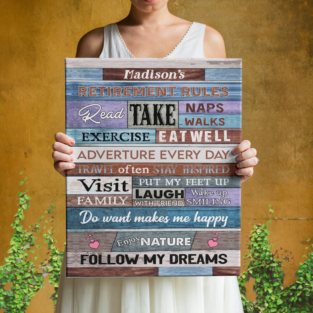 Custom Retirement Rules Canvas/poster , Funny Farewell Gifts, Gift for ...