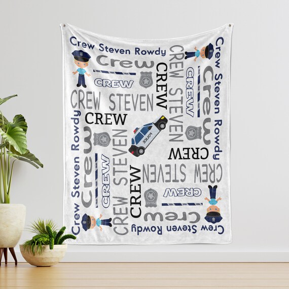 Custom Police Baby Blanket With Name Personalized Baby - Etsy