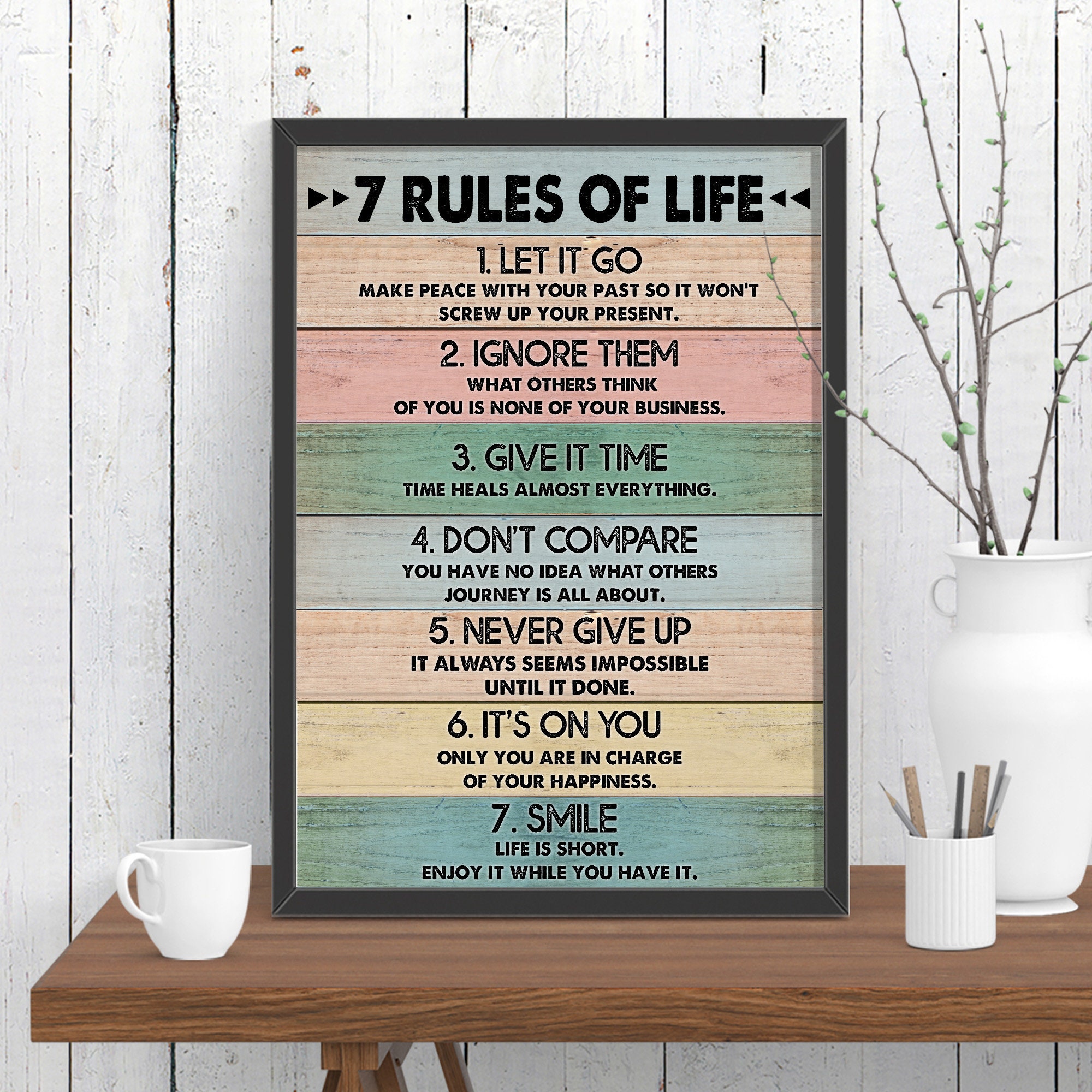7 Rules of Life 7 Rules Poster 7 Rules Canvas Poster Decor - Etsy
