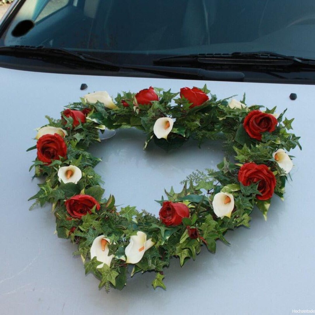 Car Heart: Open Version With Roses and Calla Lilies - Etsy