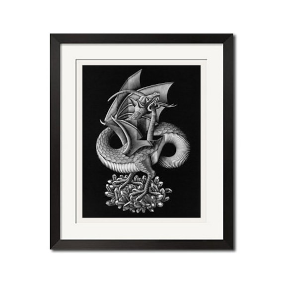 M.C. Escher Dragon Poster Print 0173 | Etsy