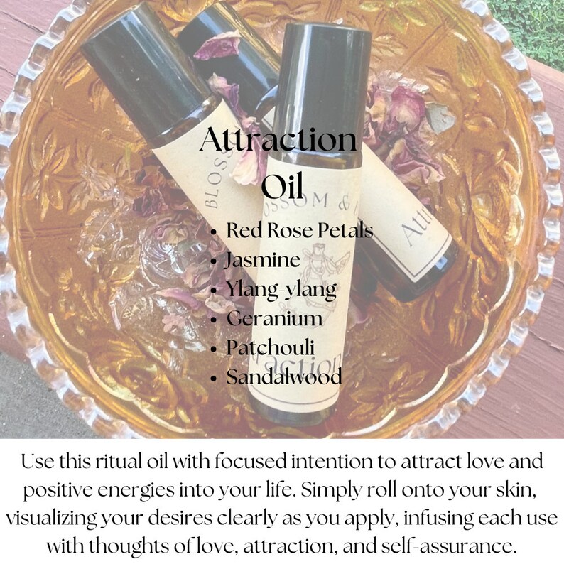 Attraction Ritual Oil Roll On, Intention Oil, Attraction & Love Spell ...
