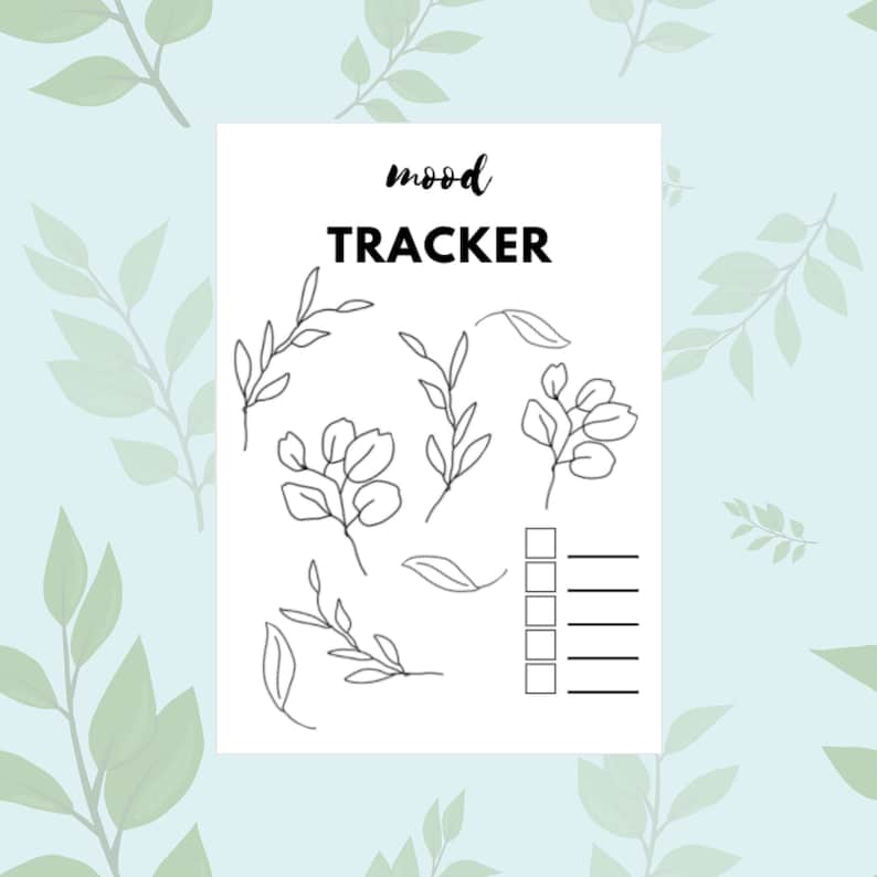 March Mood Tracker Printable Foliage / Botanical Theme - Etsy
